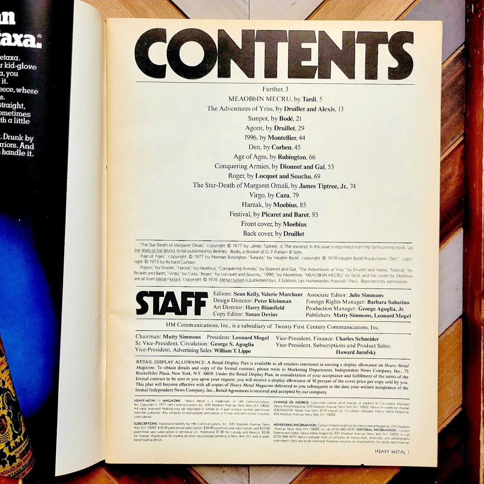 HEAVY METAL VOL. 1 #2 FN/VF (HM 1977) Sharp! MOEBIUS Cover! Corben ...