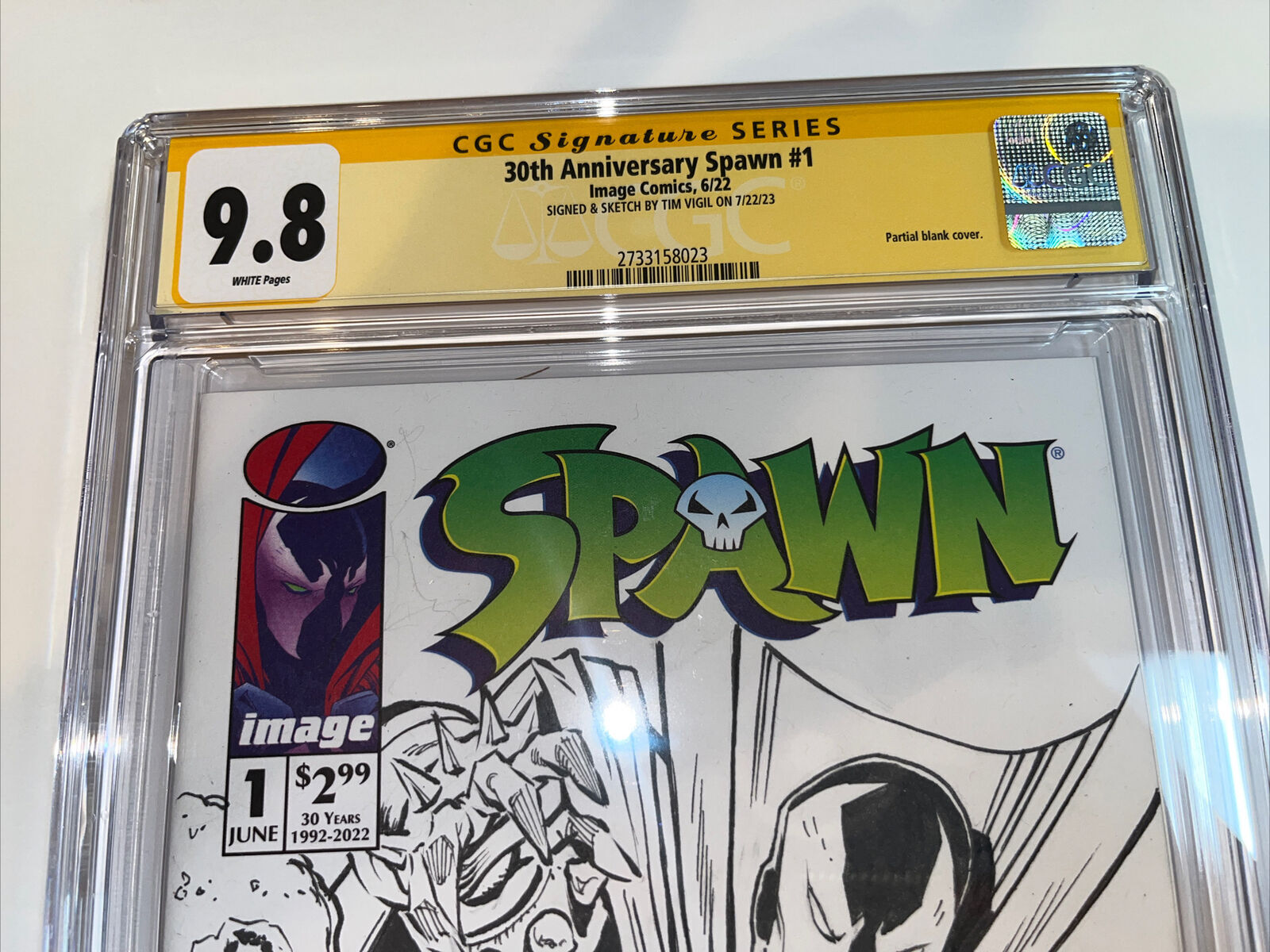 30th Anniversary Spawn (2022) # 1 (CGC 9.8 SS WP) Signed & Sketch Tim ...