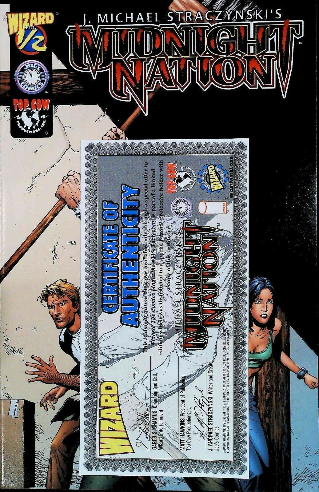 Midnight Nation Wizard 1/2 #1 Wizard Comics 2001 Nm+ Certificate Of ...
