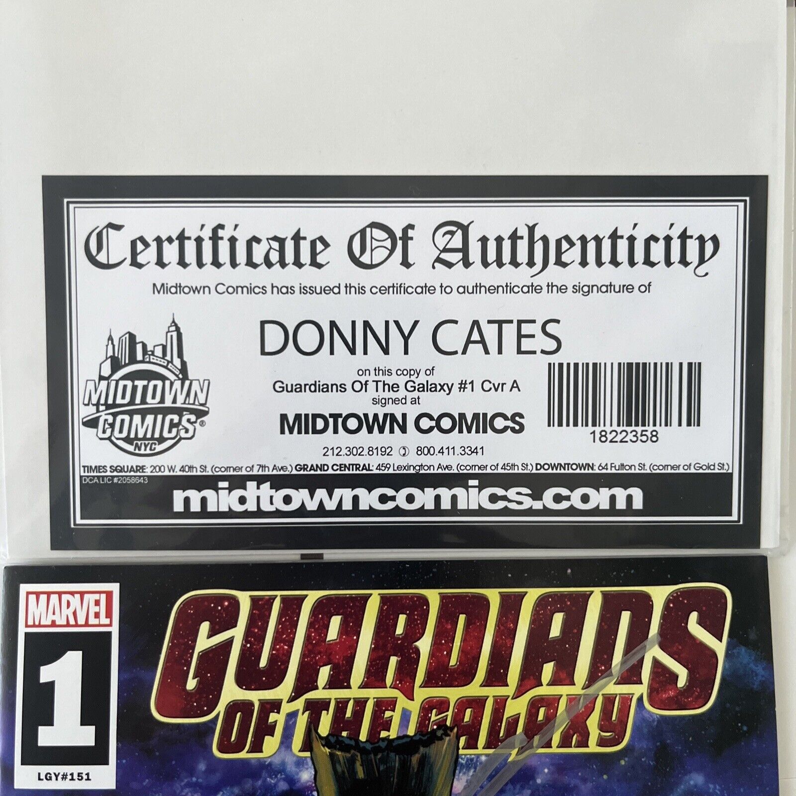 Guardians Of The Galaxy #1 Signed By Donnie Cates With COA. (2019) 9.4 ...