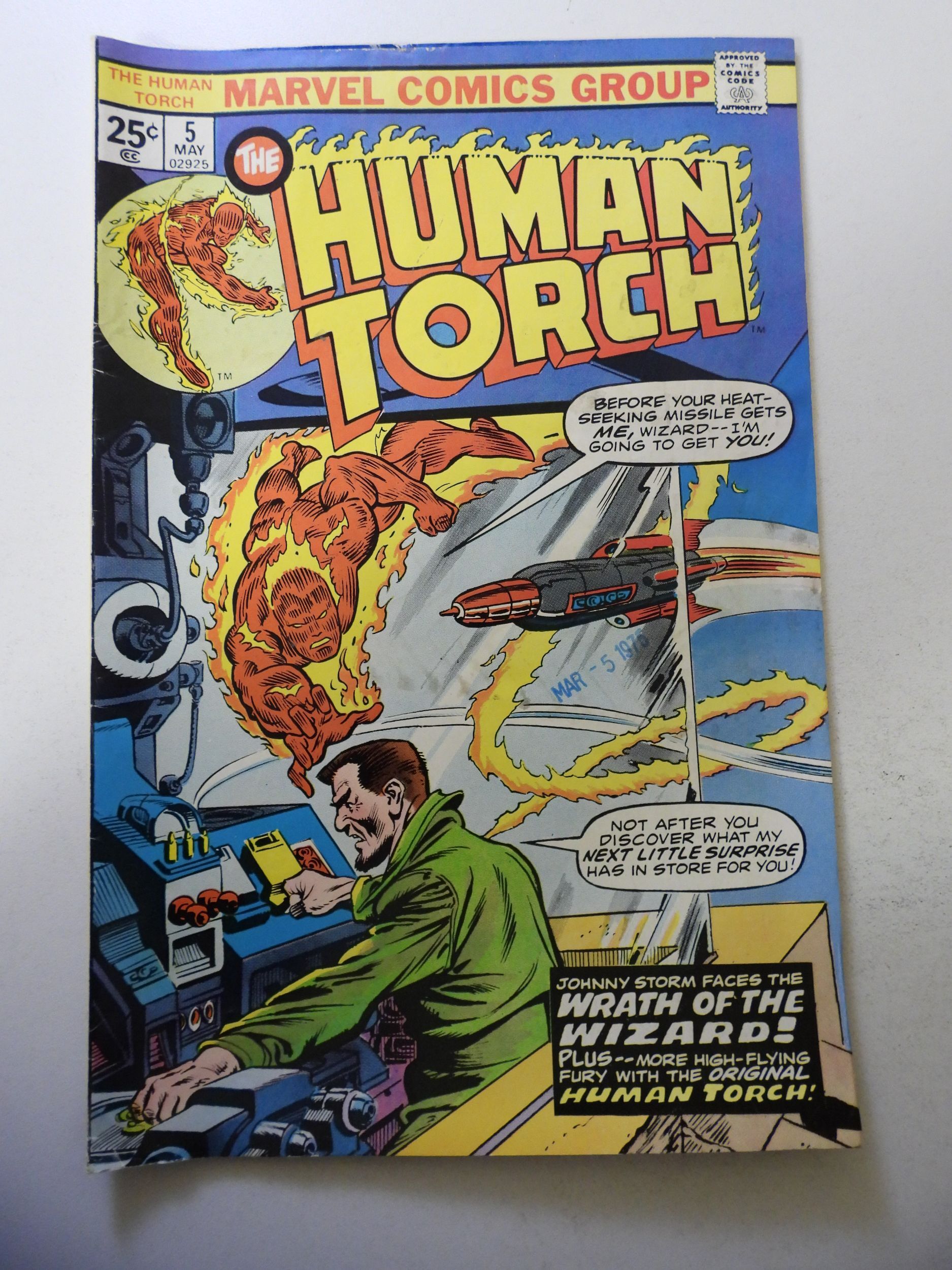 The Human Torch #5 (1975) FN Condition stains fc, ink stamp fc | Comic ...