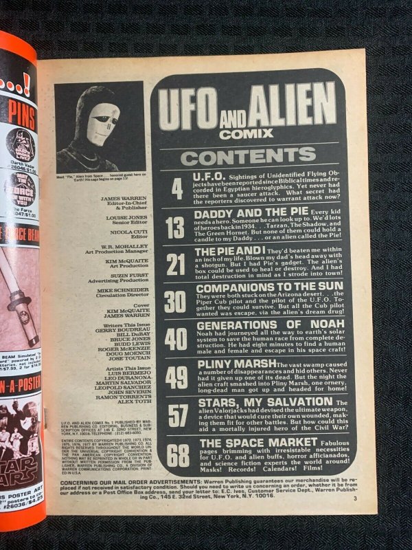 1977 UFO AND ALIEN COMIX Warren Magazine 1 FN 6.0 Alex Toth / John ...