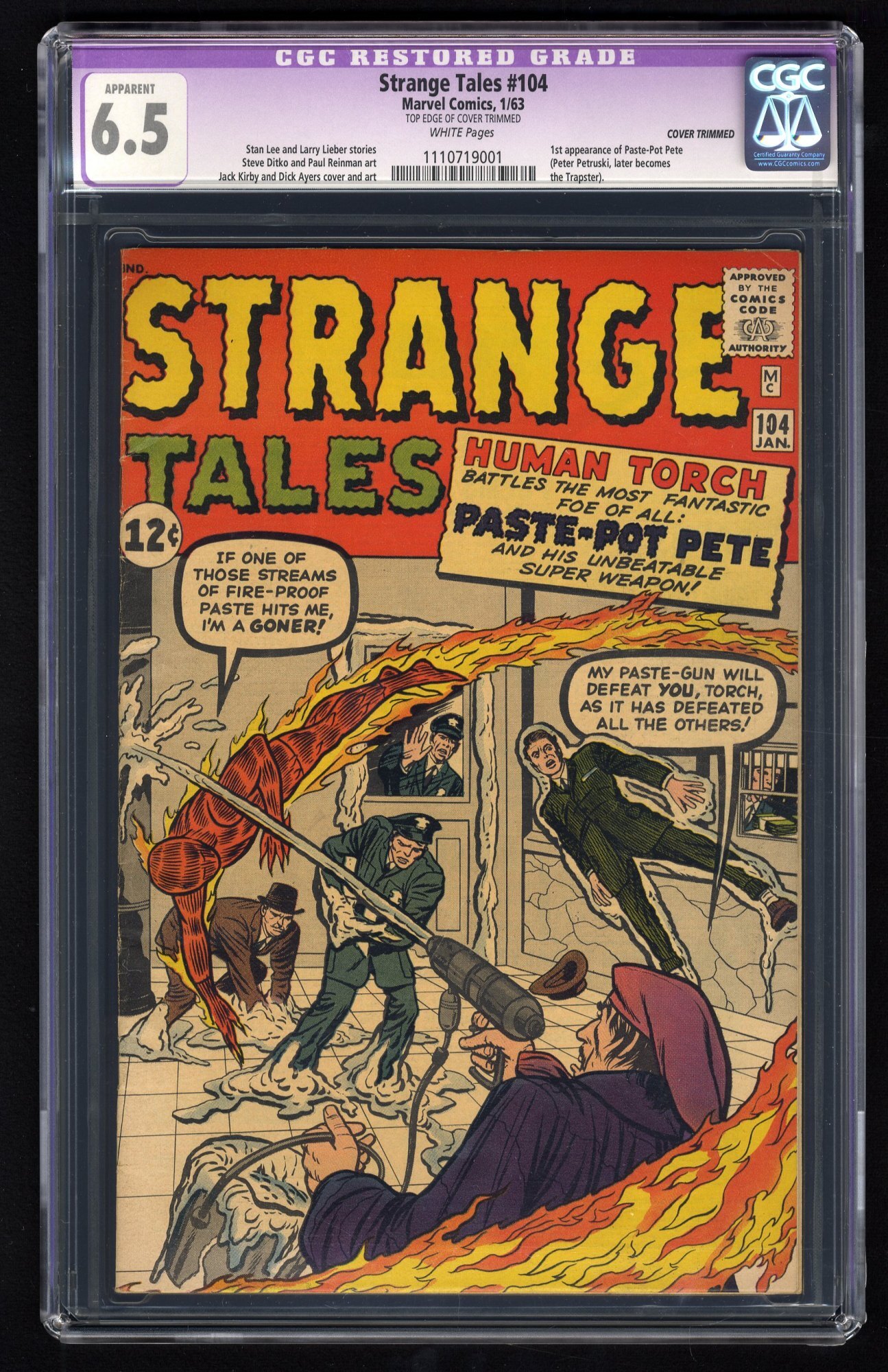 Strange Tales #104 CGC FN+ 6.5 (Restored) 1st Appearance of Paste-Pot ...