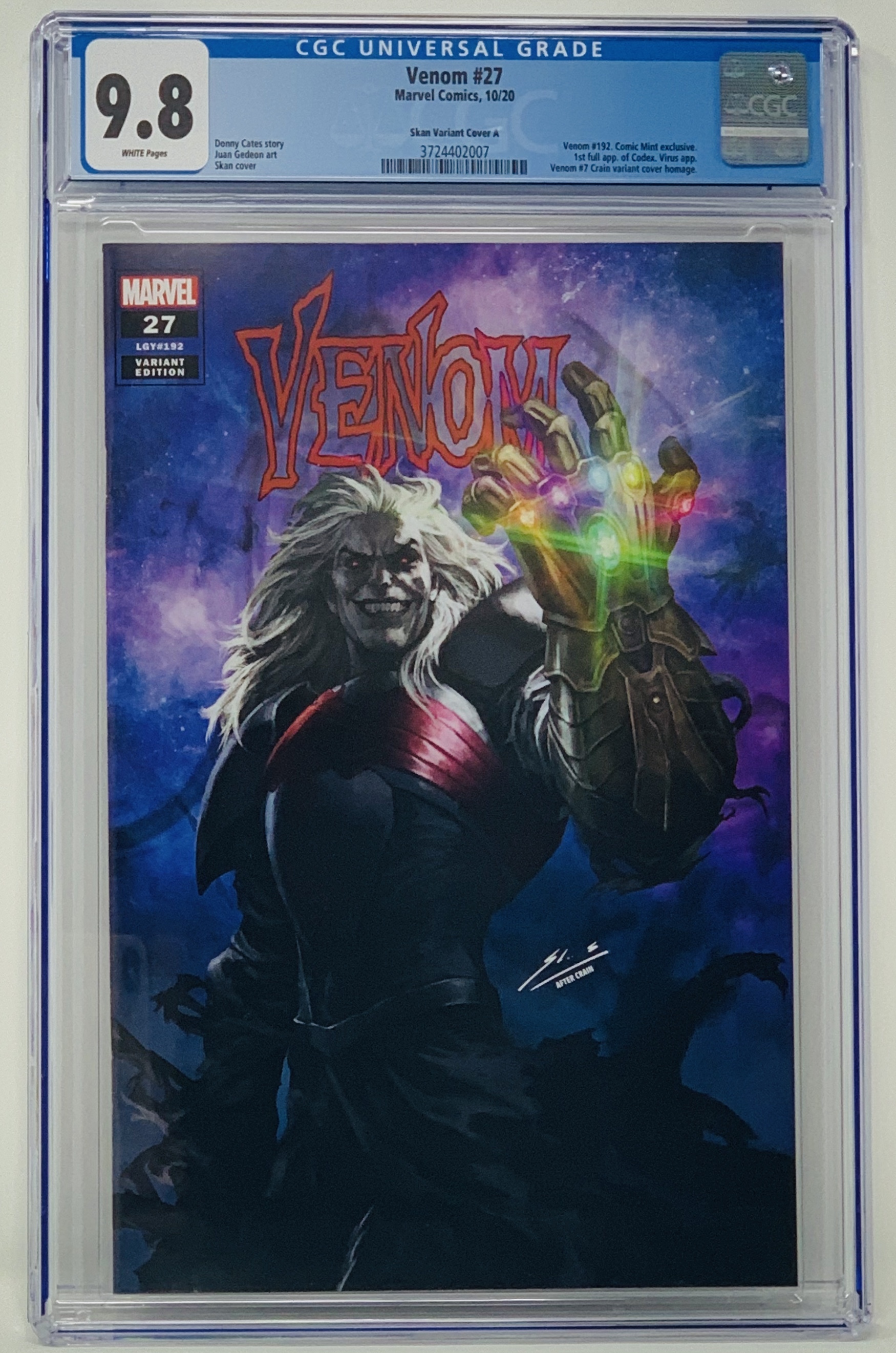 Venom #27 CGC 9.8 Marvel 2020. Skan Cover A First Full Codex Appearance ...