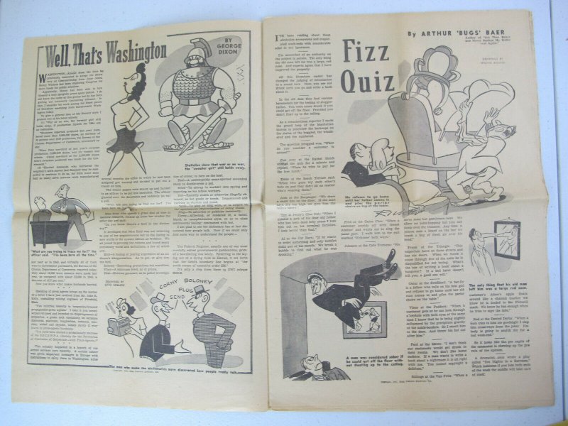 King Features Syndicate Rare 1945 Newspaper Cartoon Comic Strip Short ...