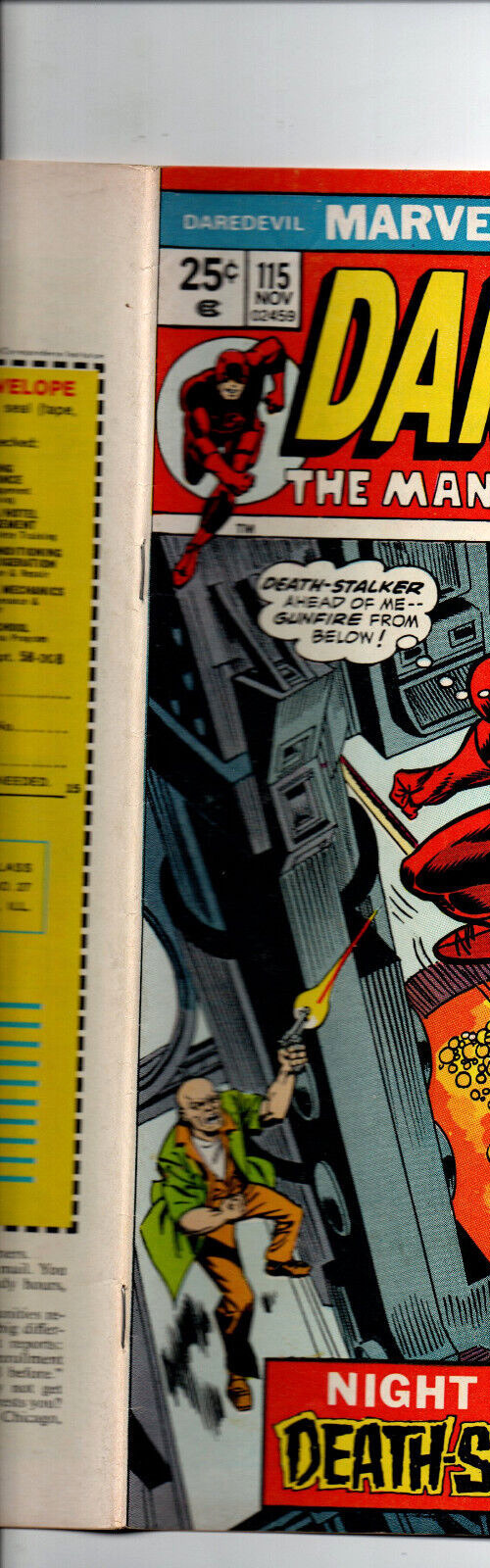 Daredevil #115 - Death Stalker - Hulk 181/Wolverine ad - 1974 - (-VF ...