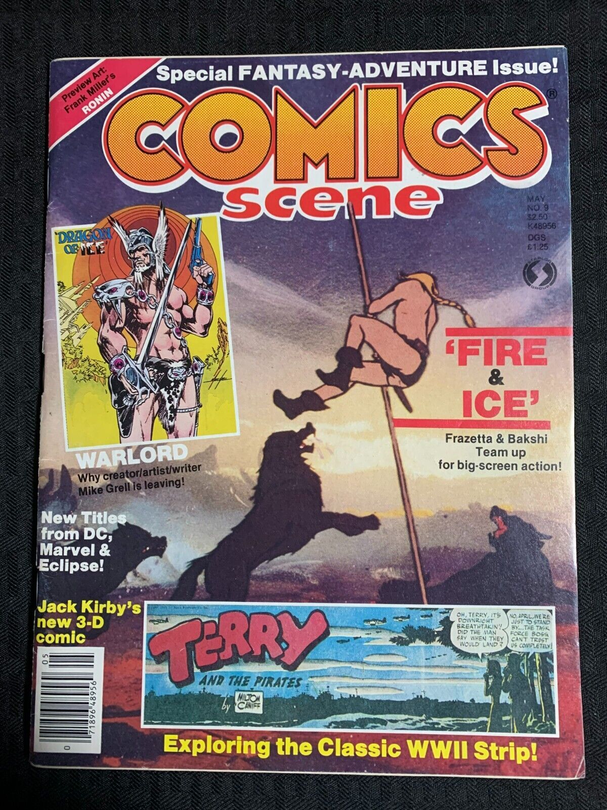 1983 COMICS SCENE Magazine #9 FN 6.0 Frazetta Fire & Ice / Terry & The ...