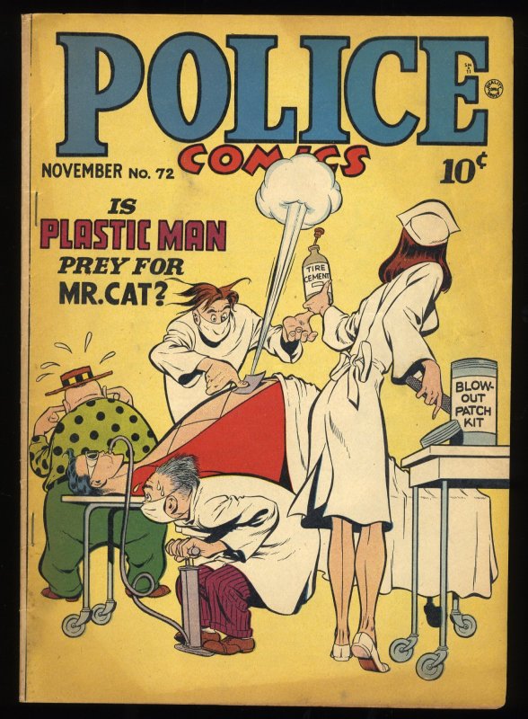 Police Comics #72 VG+ 4.5 Plastic Man Honeybun! Jack Cole Cover Art ...