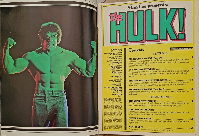 RAMPAGING HULK #10 FN/VF (Marvel Magazine 1978) LOU FERRIGNO! Villains ...