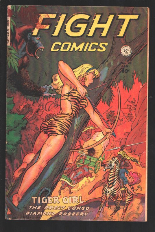 Fight Comics #78 1952--Tiger Girl bondage story and rearview cover art -Kayo ... | Comic Books ...