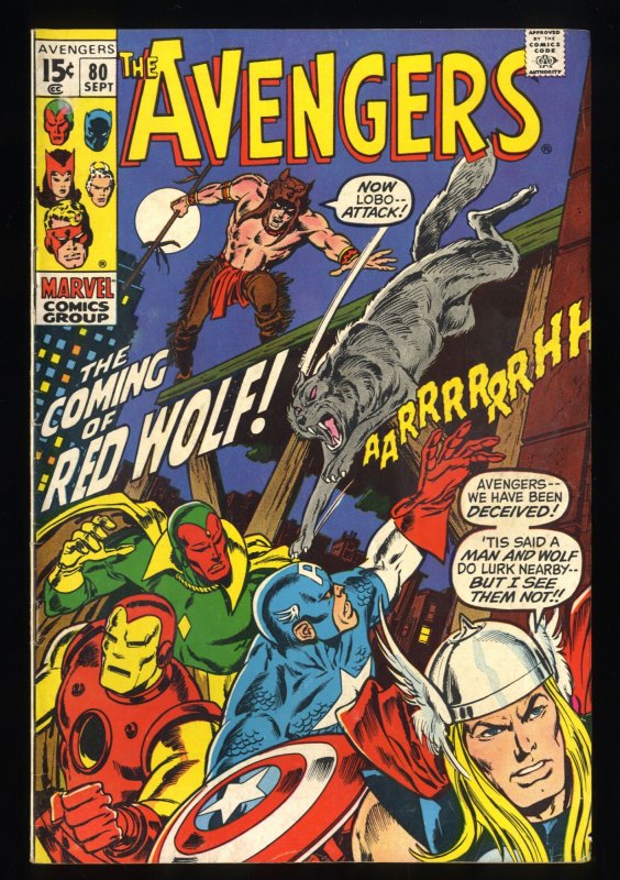 Avengers #80 FN 6.0 1st Appearance Red Wolf (William Talltrees ...