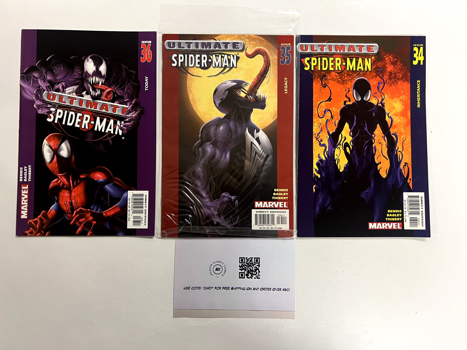 3 Ultimate Spiderman Marvel Comic Books# 34 35 36 Avengers Defenders 52 ...