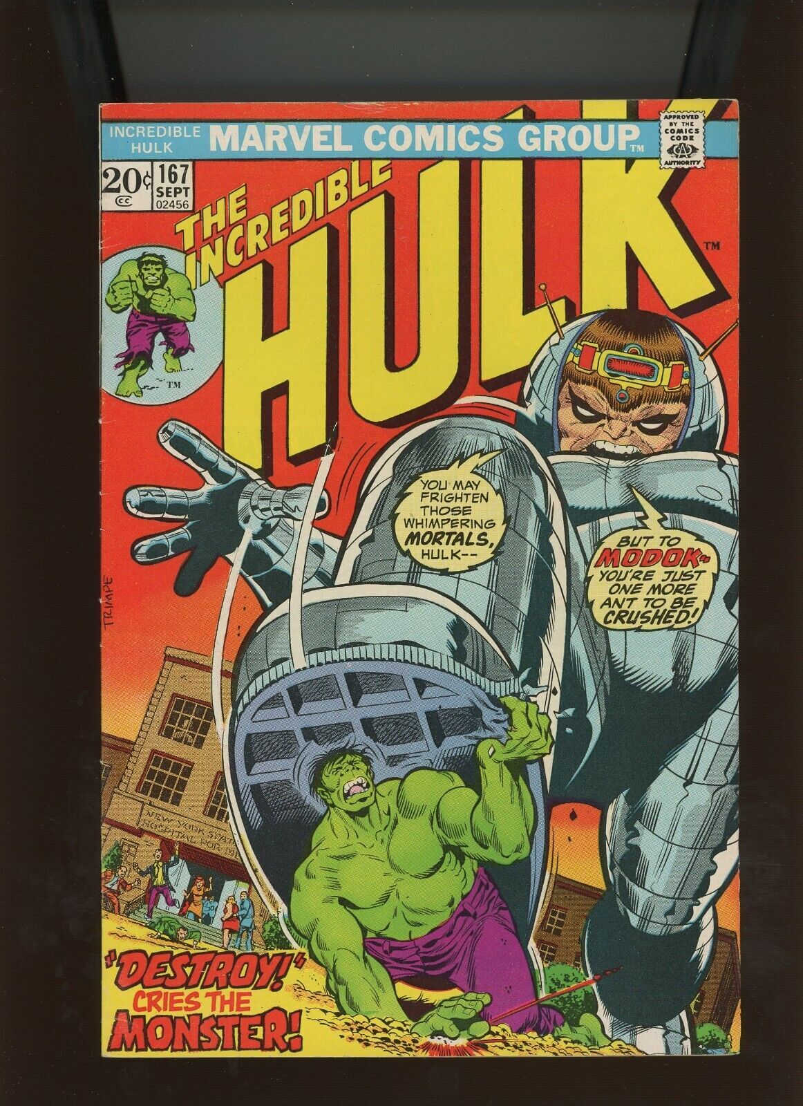(1973) The Incredible Hulk #167-BRONZE AGE! "TO DESTROY THE MONSTER ...