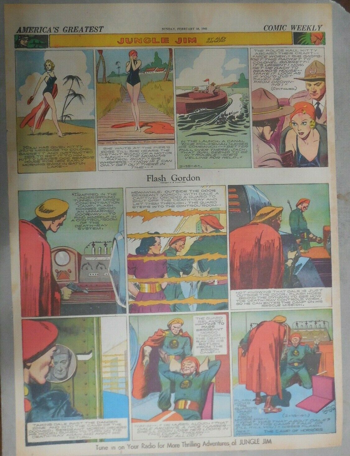 Flash Gordon Sunday by Alex Raymond from 2/16/1941 Large Full Page Size ...