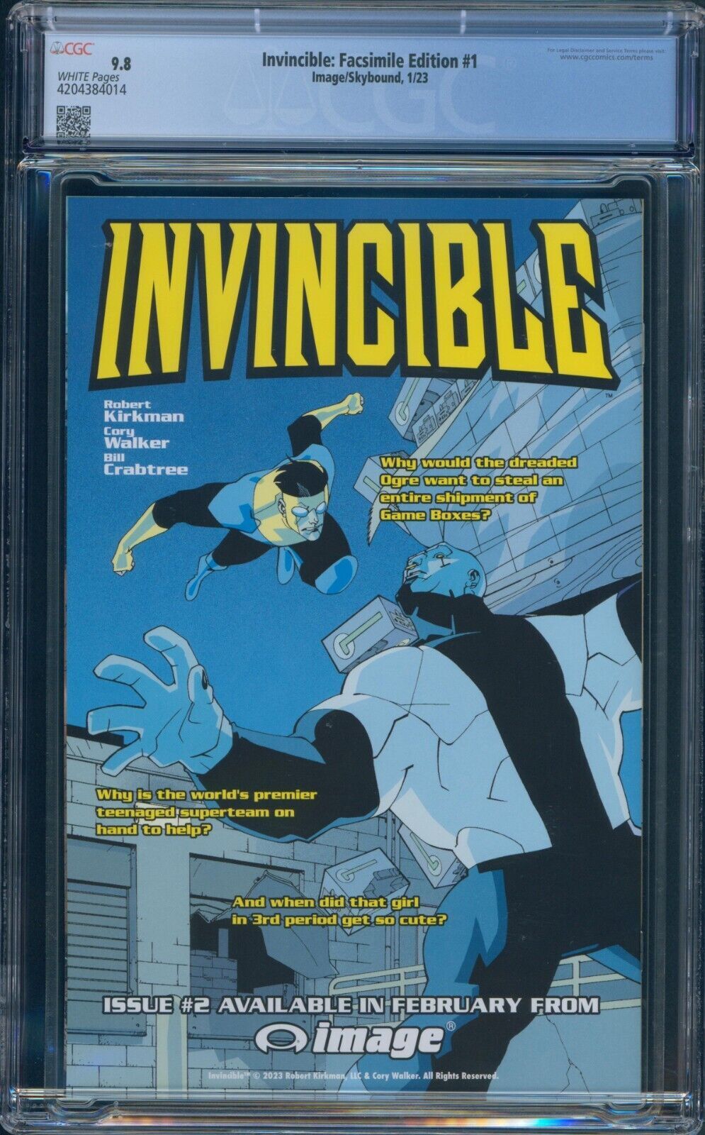 Invincible #1 Facsimile Edition CGC 9.8 Reprints 2003 Original Image ...