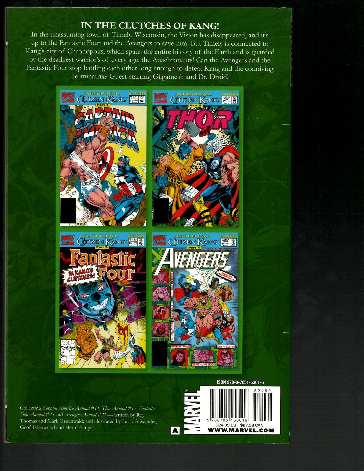 Avengers: Citizen Kang Marvel Comic Book TPB Graphic Novel Iron Man ...