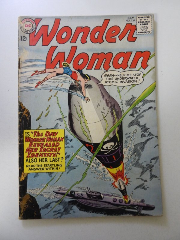 Wonder Woman #139 (1963) VG- condition "moisture damage, rusty staples ...