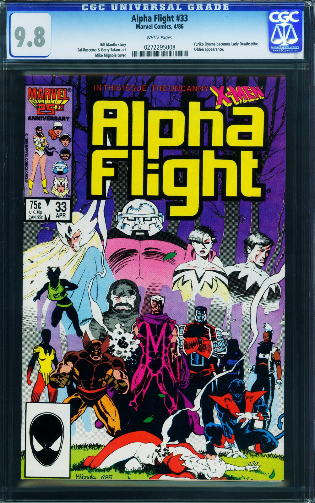 ALPHA FLIGHT #33 CGC 9.8 Lady Deathstrike first appearance-x-men ...