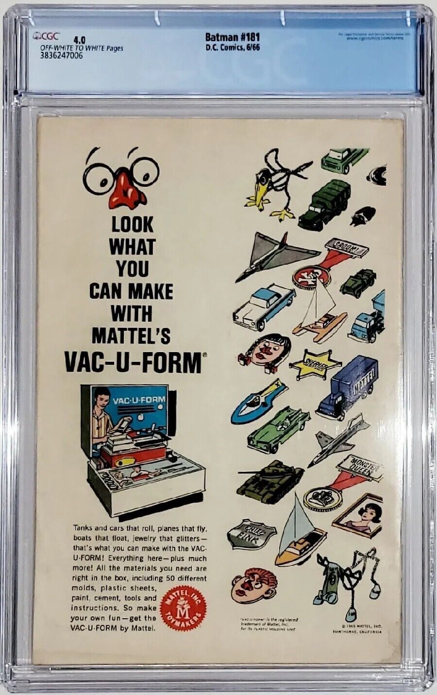 BATMAN #181 CGC 4.0 (DC 1966) 1st app POISON IVY Silver Age OW/WHITE ...