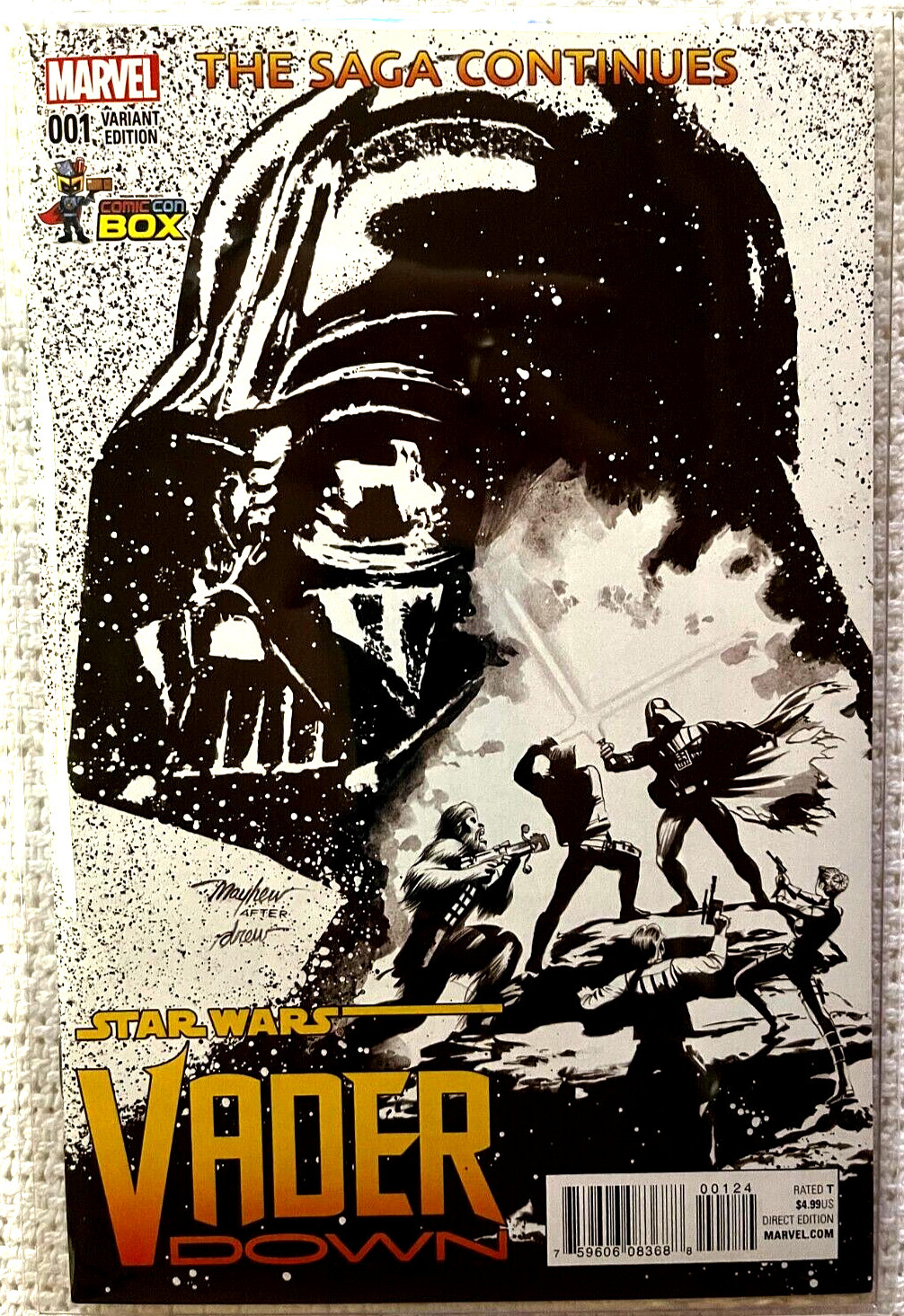 Marvel Star Wars:vader Down #001 Mike Mayhew Comiccon B&W Sketch ...