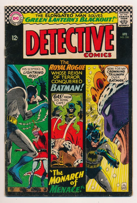 Detective Comics #350 | 04/1966 | 6.0 FN | 1st Appearance Monarch of ...