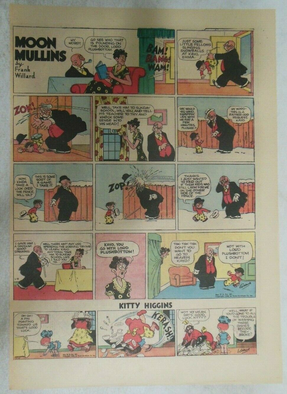 (48) Moon Mullins Sunday Pages by Frank Willard from 1946 Size: 11 x 15 ...