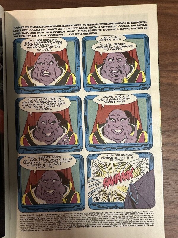 Silver Surfer #53 FN/VF 1st Appearance of Ael-Dan & Dar-Benn (Marvel ...