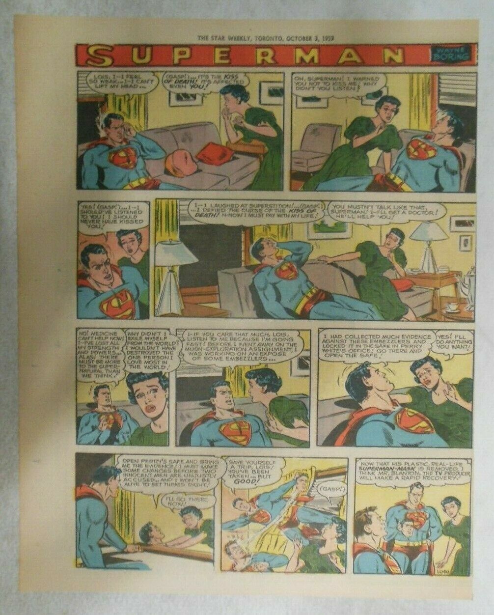 Superman Sunday Page #1040 by Wayne Boring from 10/4/1959 Tabloid Page ...