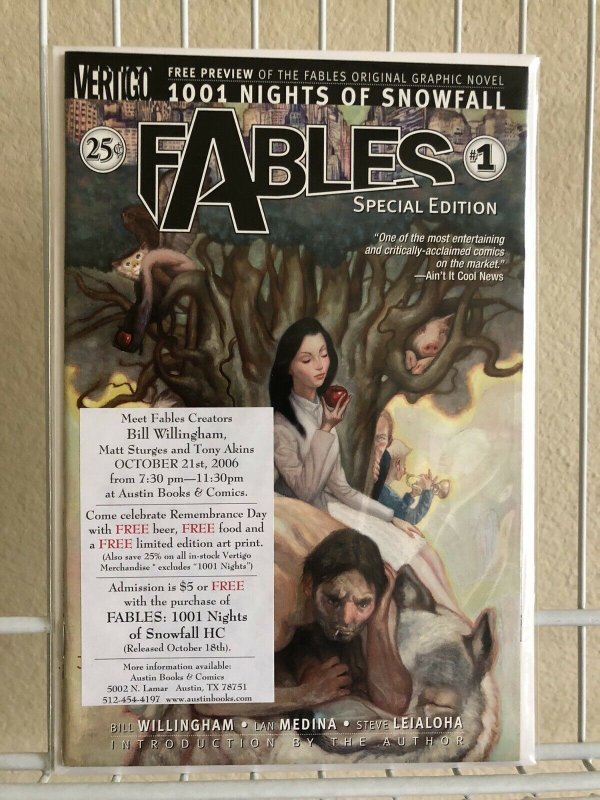 Fables Special Edition #1 Nice Shape but has Comic Store Label on front ...