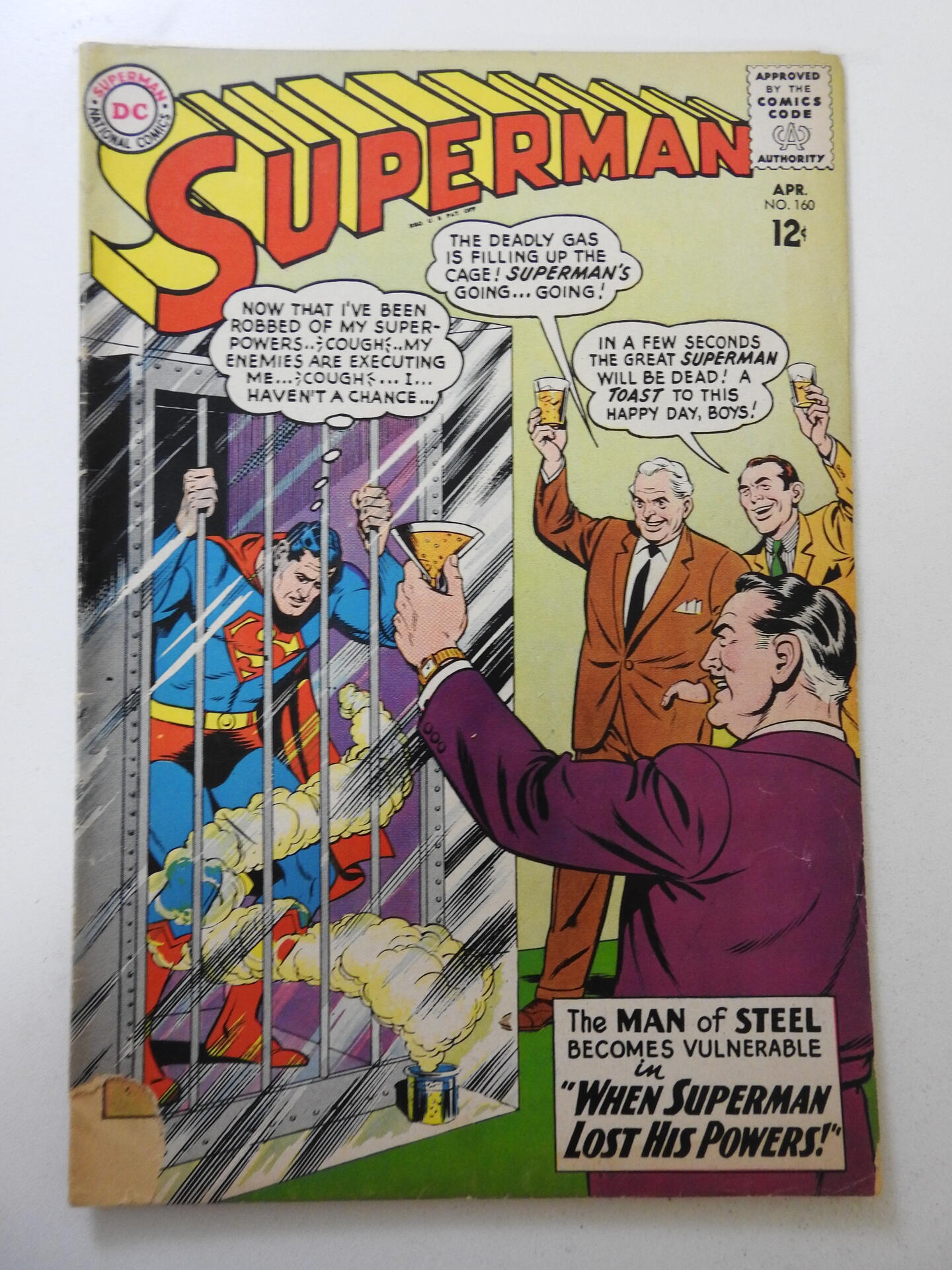 Superman #160 (1963) GD- Condition piece missing cover and 1st 2 wraps ...