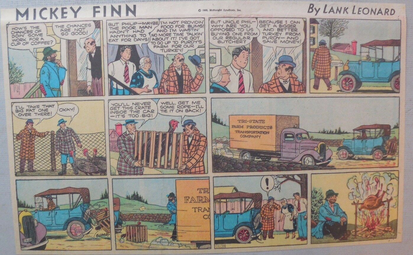 (40) Mickey Finn Sunday Pages by Lank Leonard from 1939 Half Page Size ...
