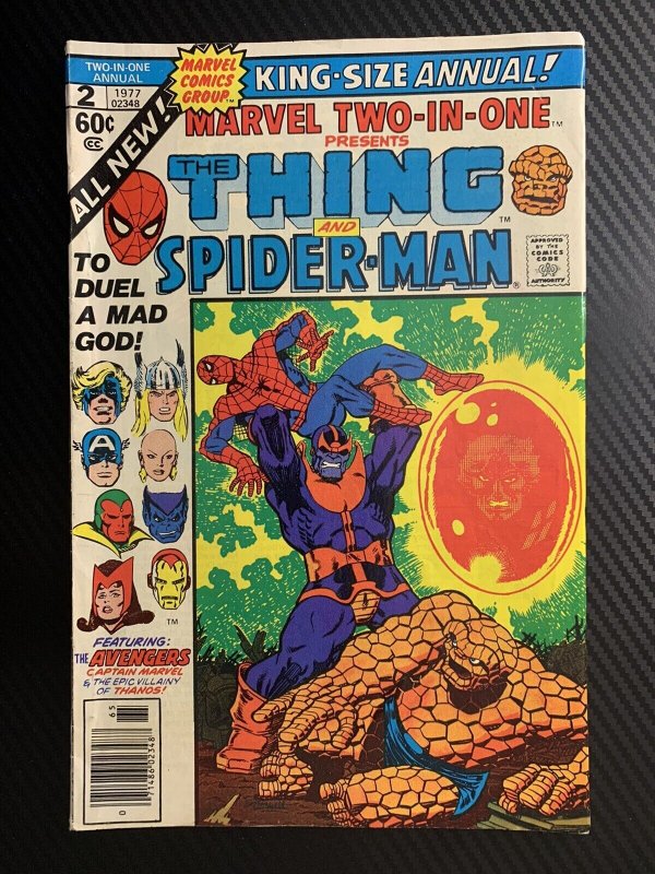 Marvel Two In One: Annual #2 Thanos Adam Warlock and Spider-Man Bronze ...