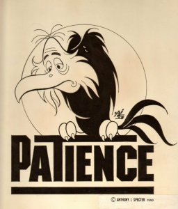 Vulture Sitting on "Patience" Office Sign - 1990 art by Anthony Specter ...