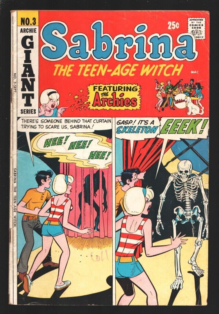 Sabrina The Teen-Age Witch #3 1971-Archie-Skeleton horror cover-The ...