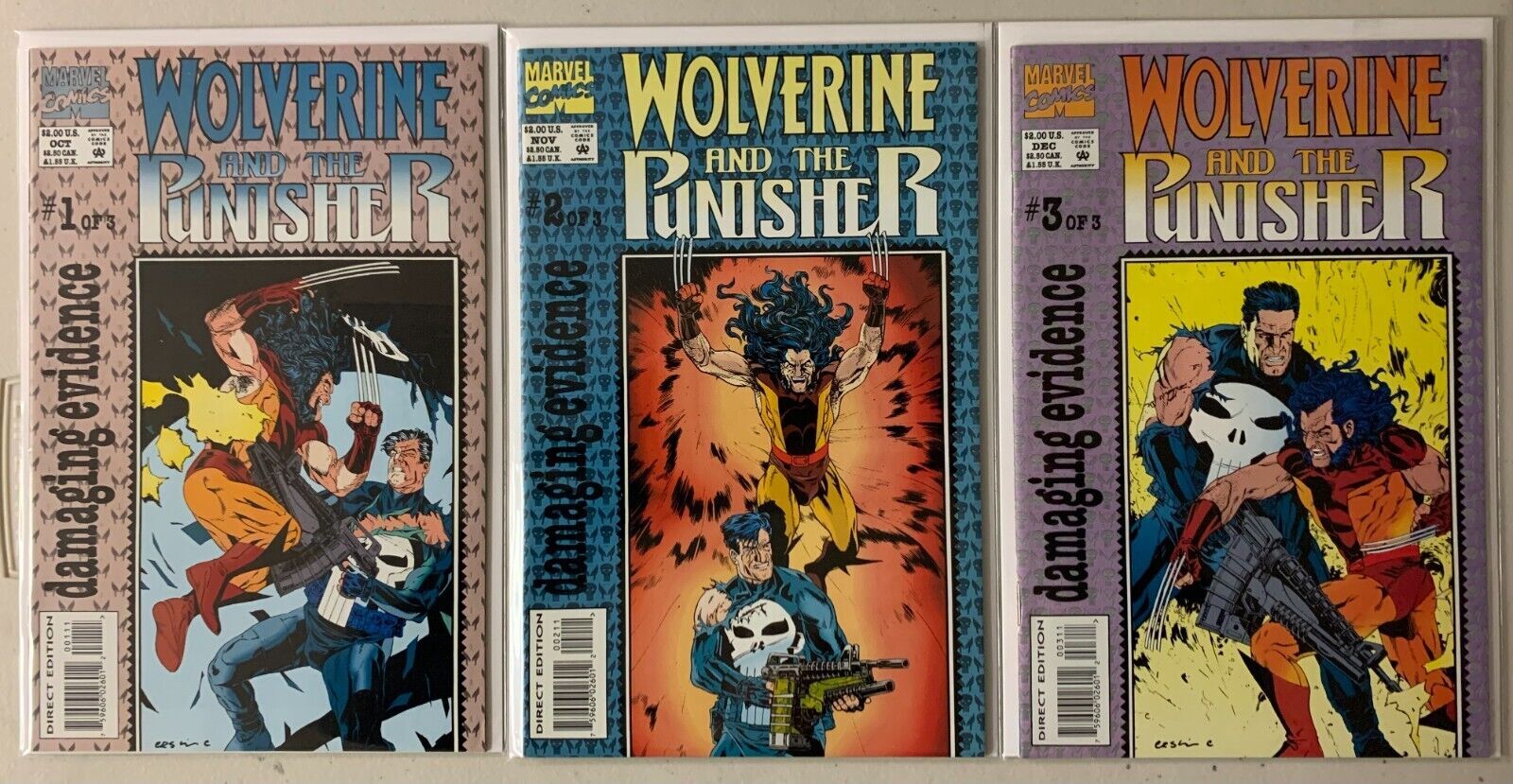 Wolverine and the Punisher Damaging Evidence set #1-3 3 diff 8.0 (1993 ...