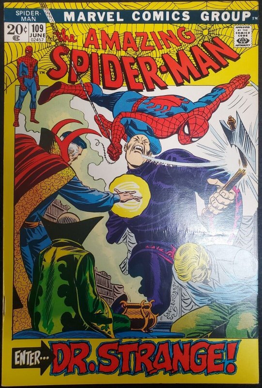 Amazing Spider-Man #109 Dr. Strange Stan Lee John Romita 1972 Marvel VF ...