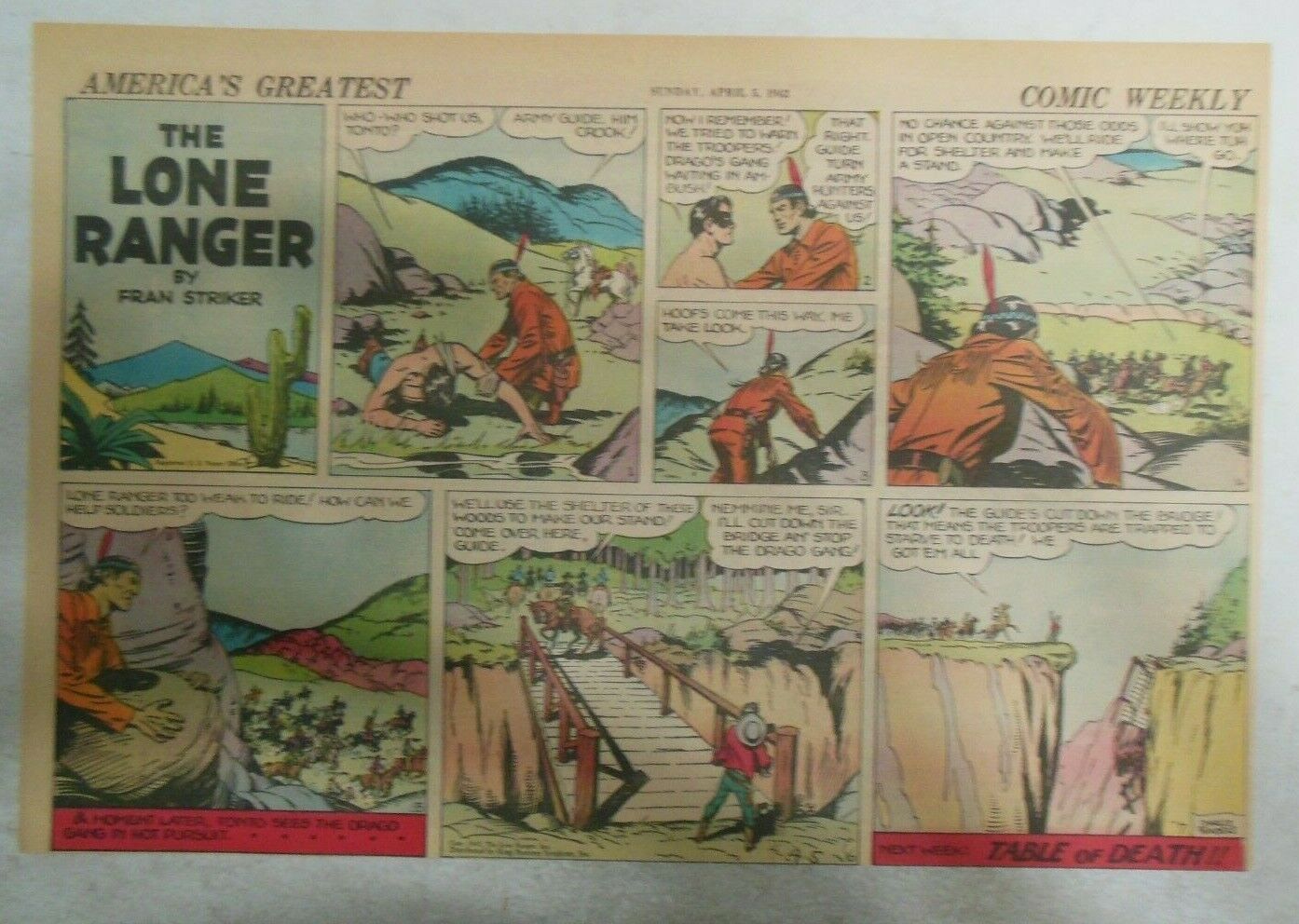 Lone Ranger Sunday Page by Fran Striker and Charles Flanders from 4/5 ...