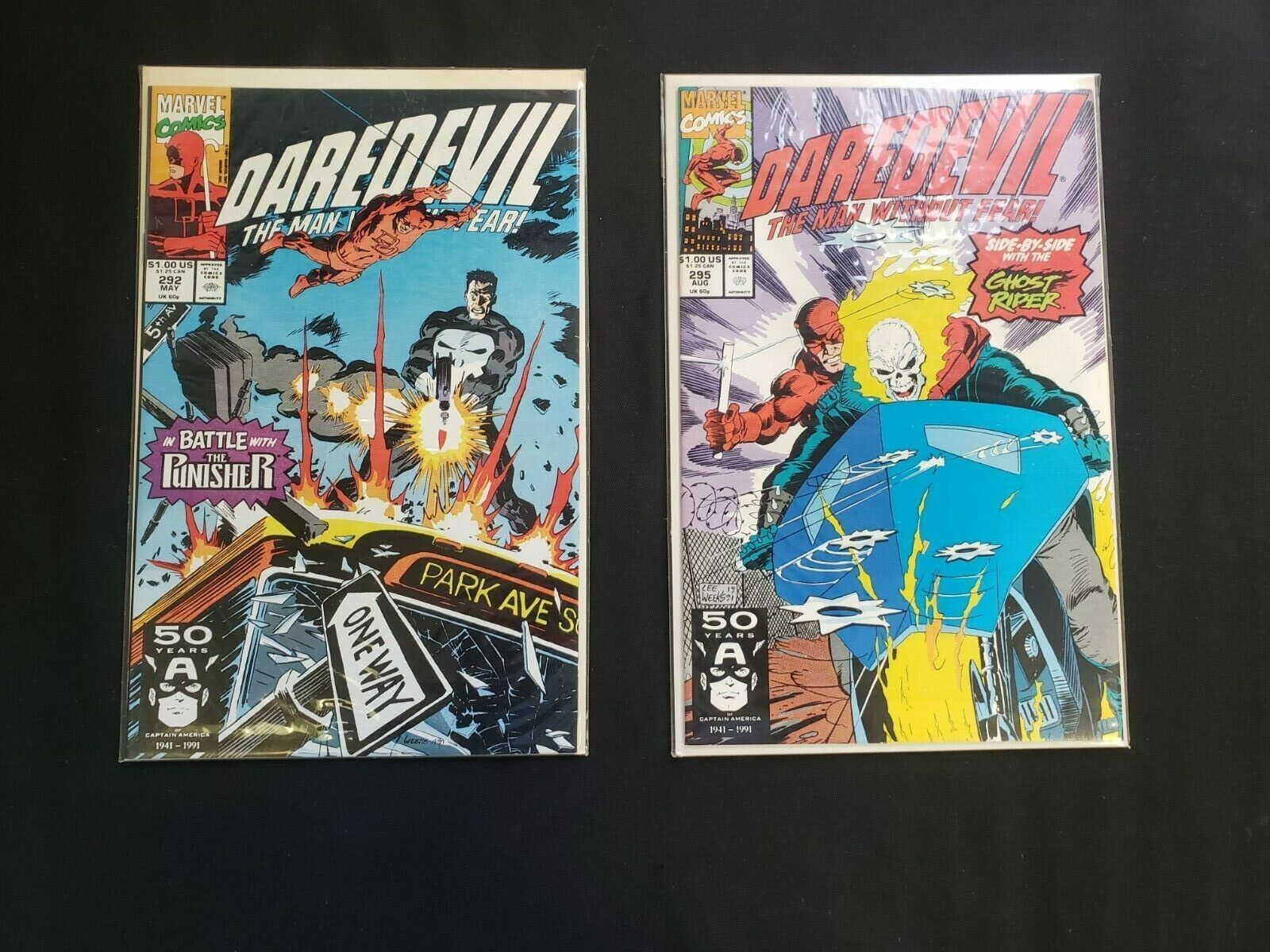 Daredevil 2pc (VF/NM) Issues #292 & 295, Side-By-Side With the Ghost ...