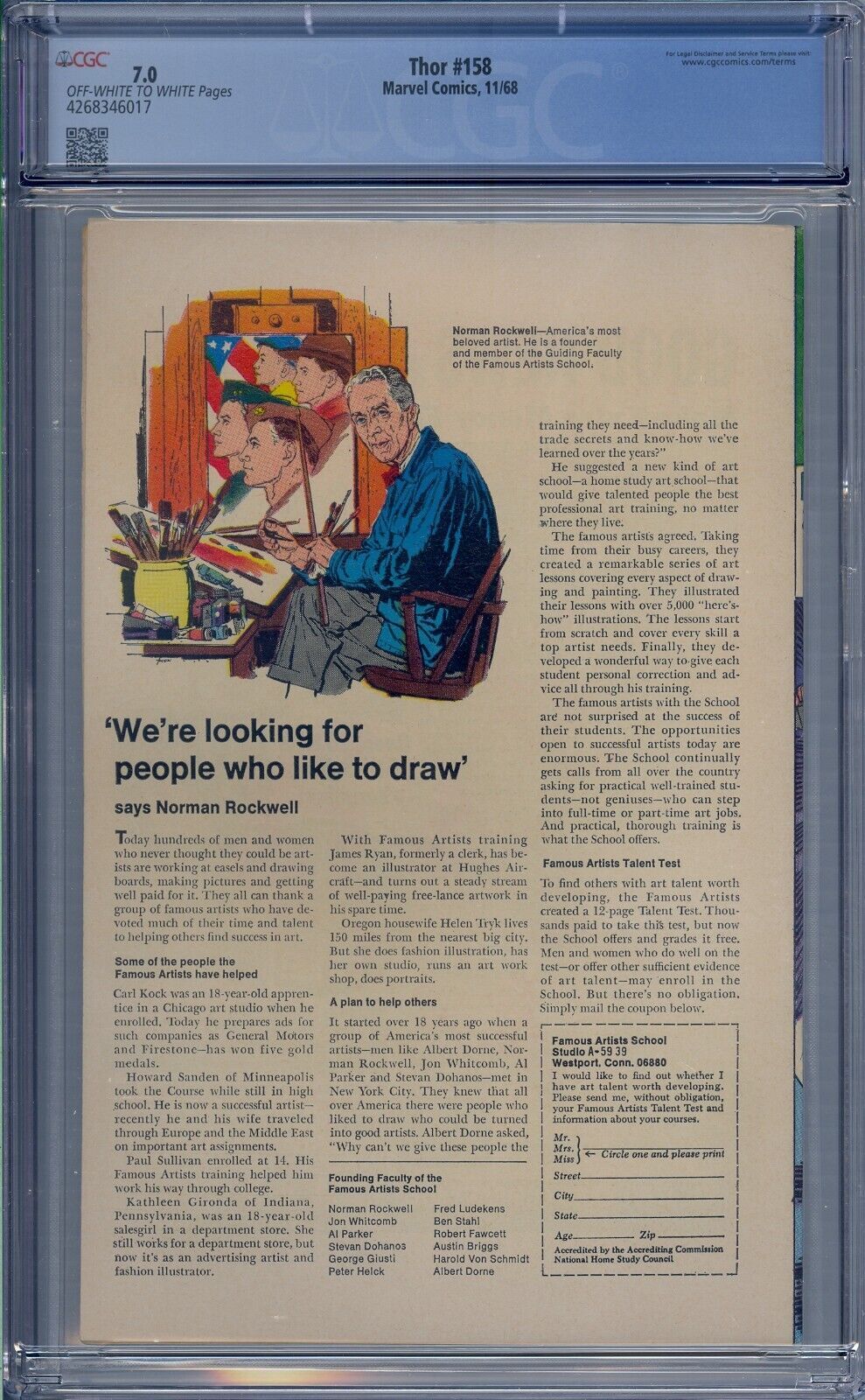 Thor #158 CGC 7.0 Origin Retold Jack Kirby | Comic Books - Silver Age ...