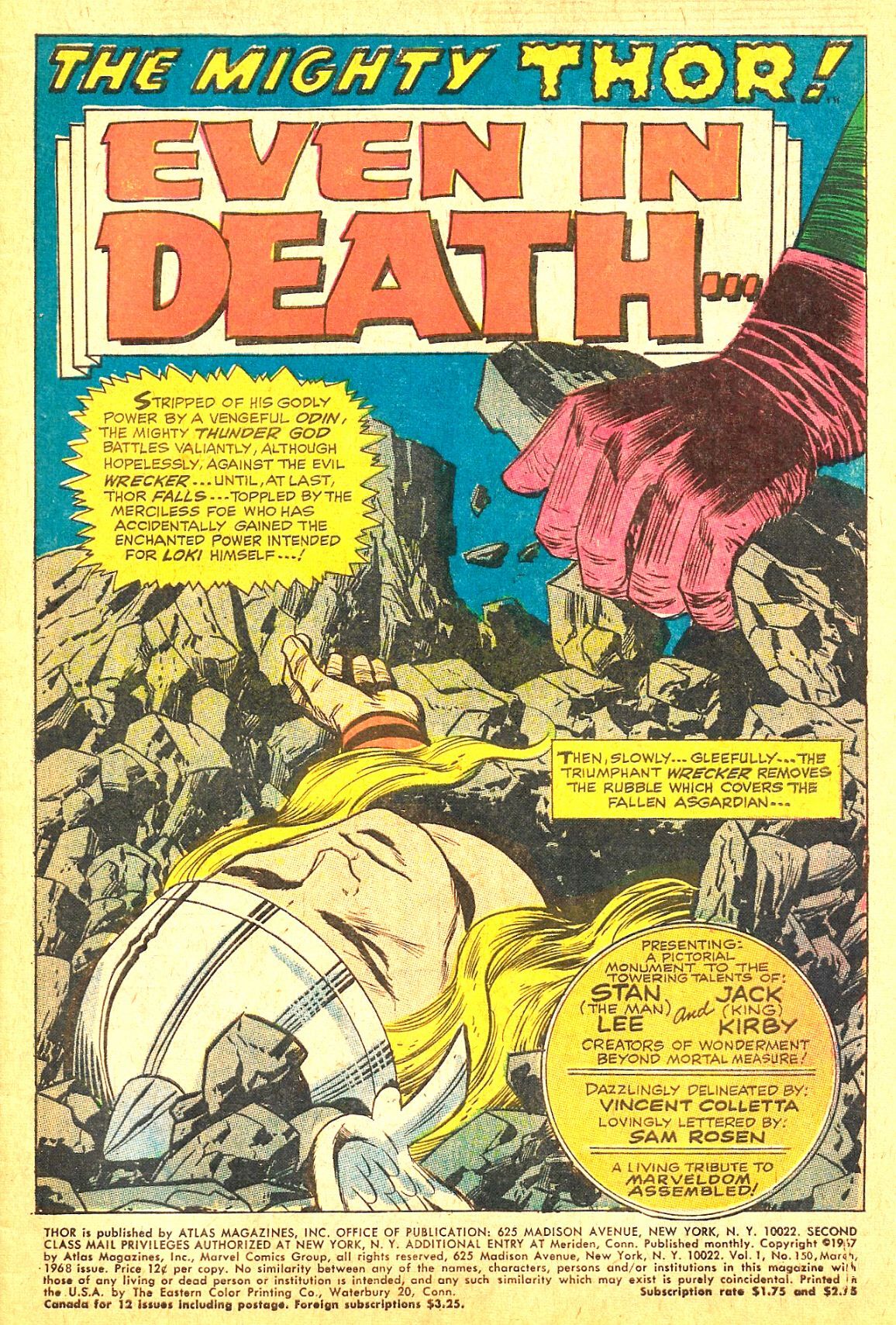 Thor #150 & #151 (1968) 4.0vg Jack Kirby! Destroyer! Inhumans Back-Up ...