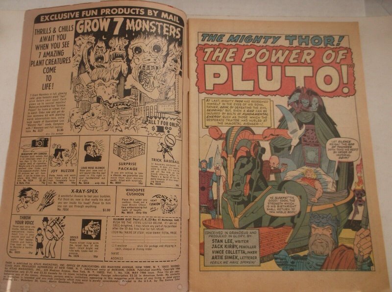 Marvel: the Mighty Thor #128, Godilocks/Hercules VS Pluto, Kirby's Art ...