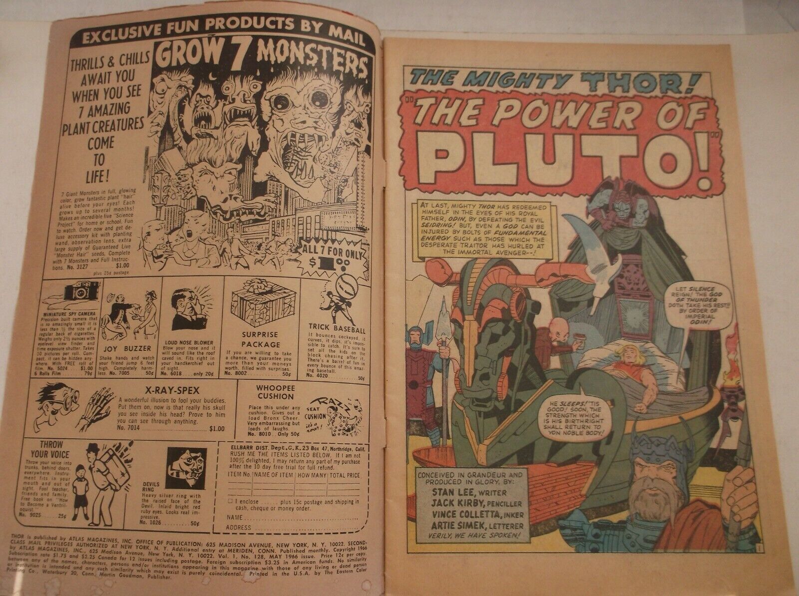 Marvel: the Mighty Thor #128, Godilocks/Hercules VS Pluto, Kirby's Art ...