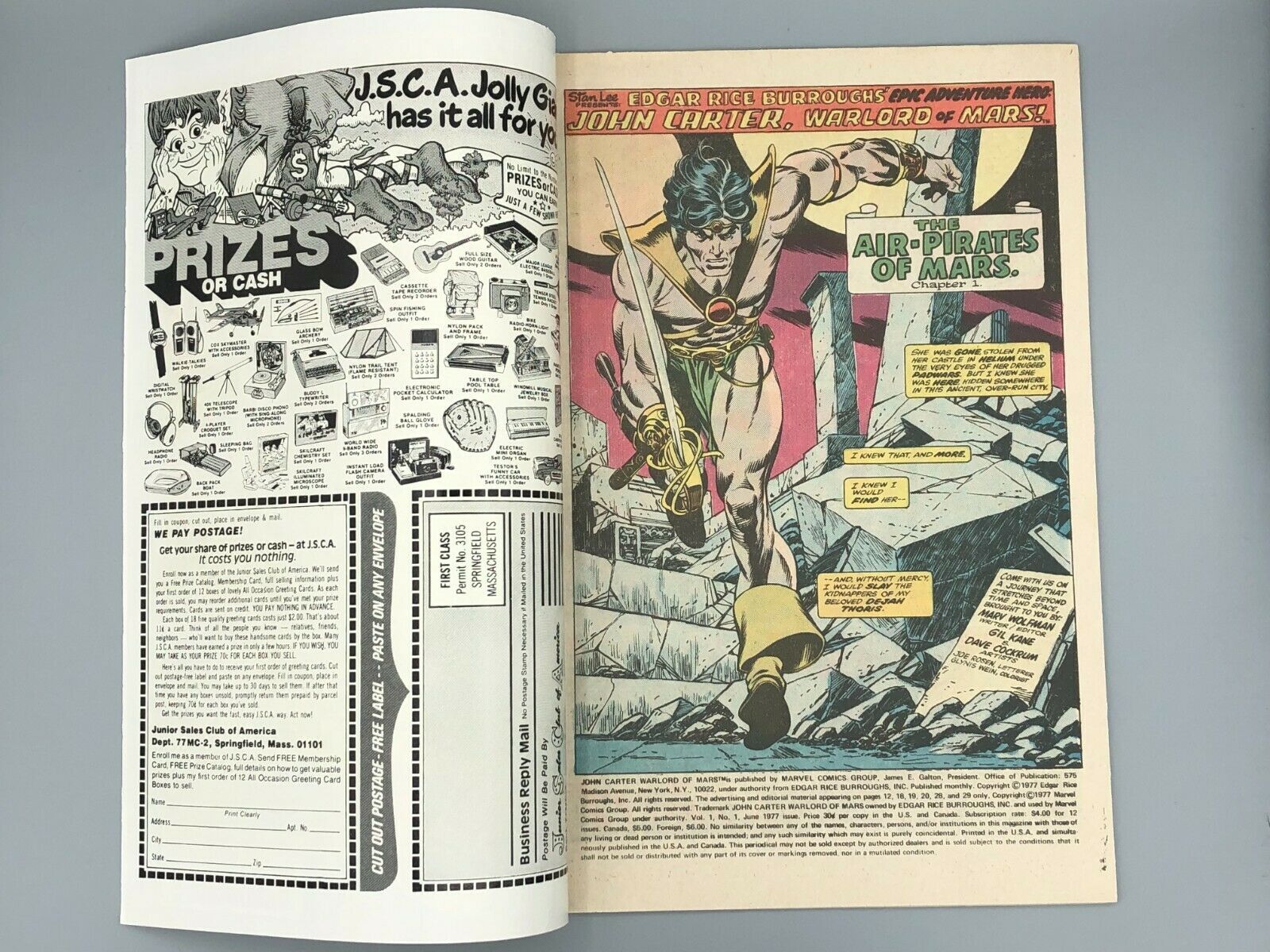 Marvel Comics John Carter Warlord of Mars #1 (1977) FN | Comic Books ...