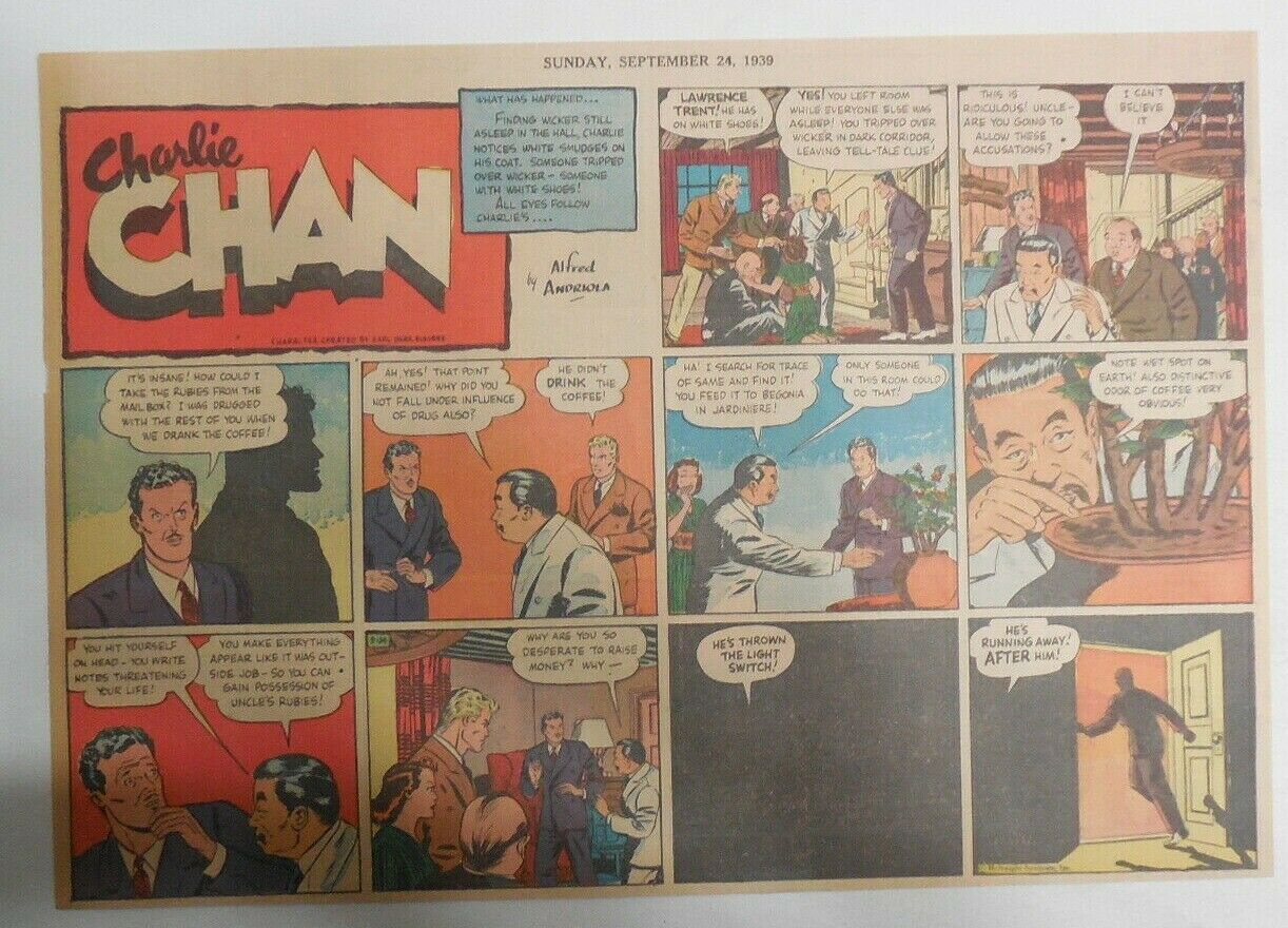 Charlie Chan by Alfred Andriola from 9/24/1939 Year #2 Size: 11 x 15 ...