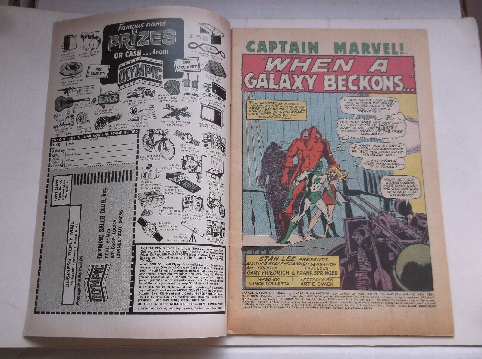 Marvel: Captain Marvel #14, Capt VS Metalhead, 1969, FN- (5.5 ...