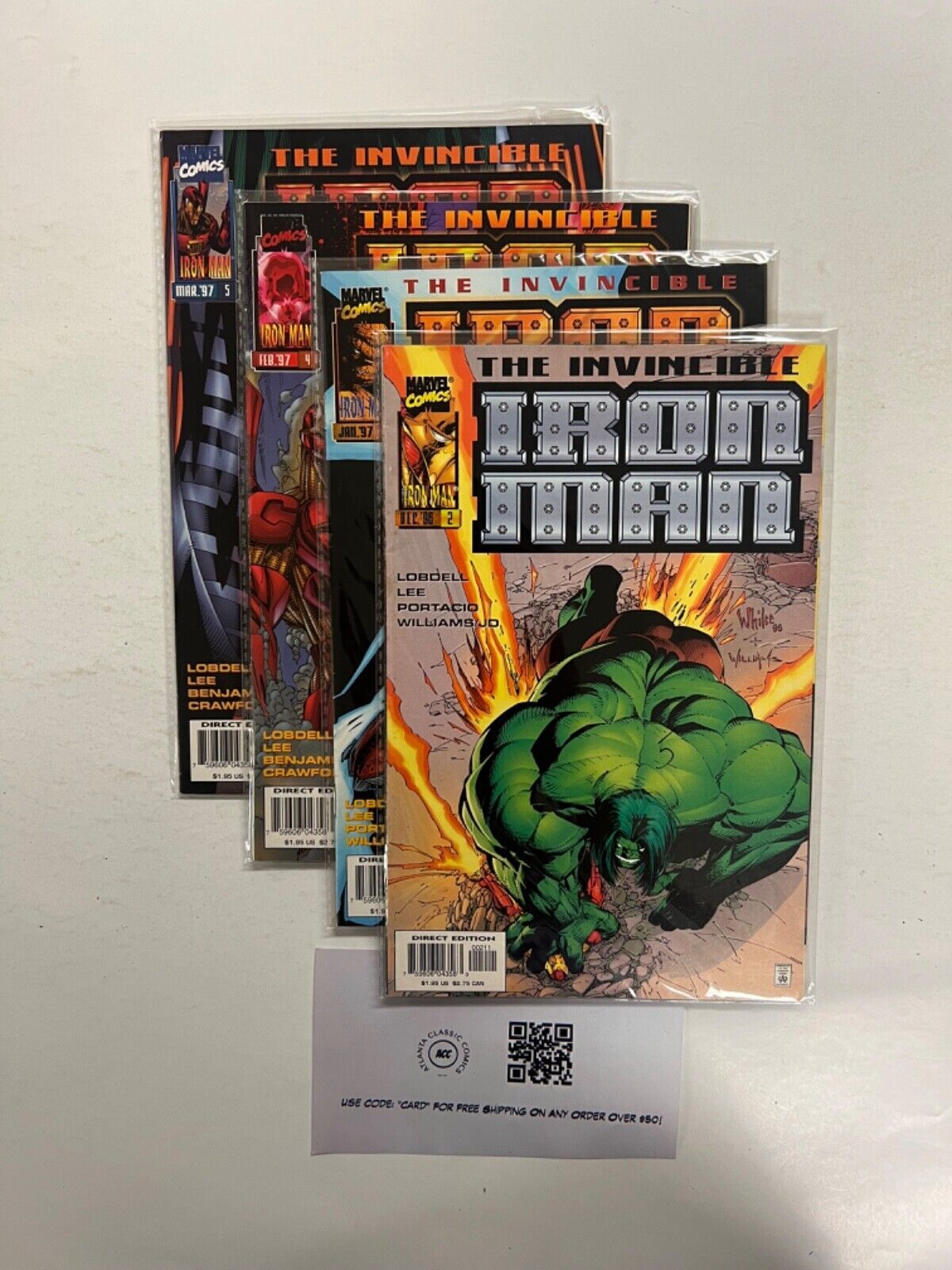 4 Iron Man Marvel Comic Books # 2 3 4 5 Avengers Defenders Hulk Thor 45 ...