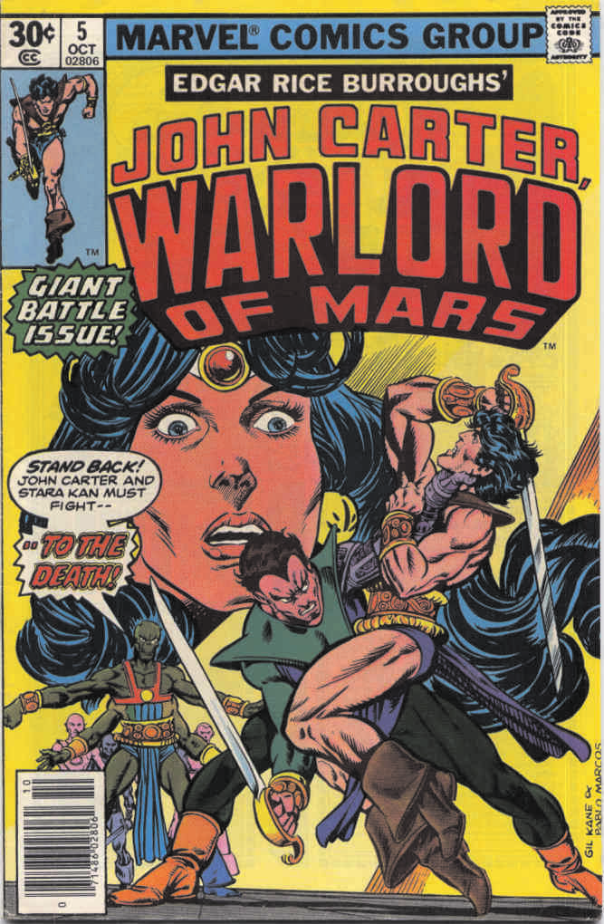 John Carter, Warlord of Mars #5 FN ; Marvel | Edgar Rice Burroughs ...