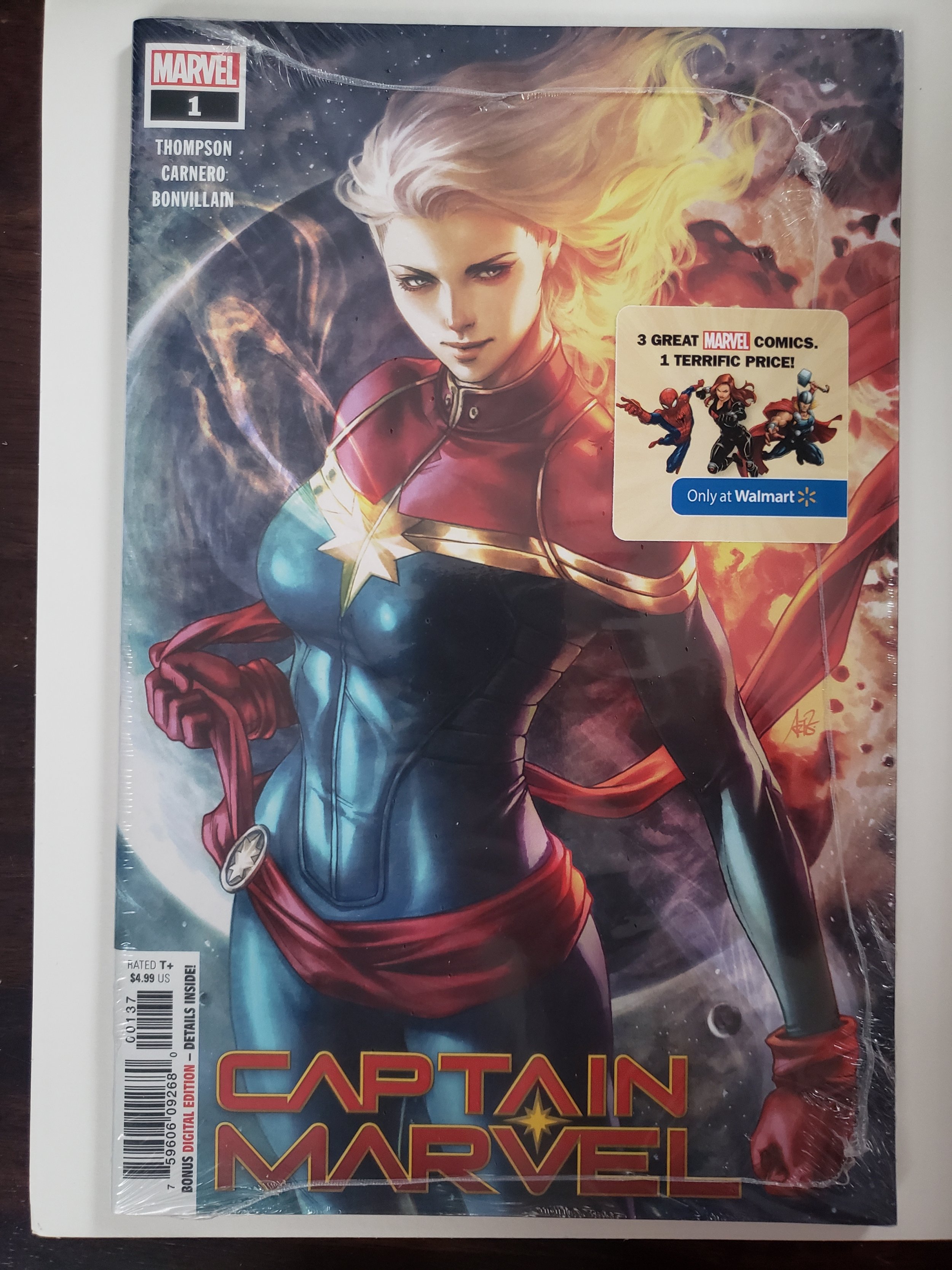 Captain Marvel 1 Artgerm Wal-Mart Variant sealed three pack | Comic ...