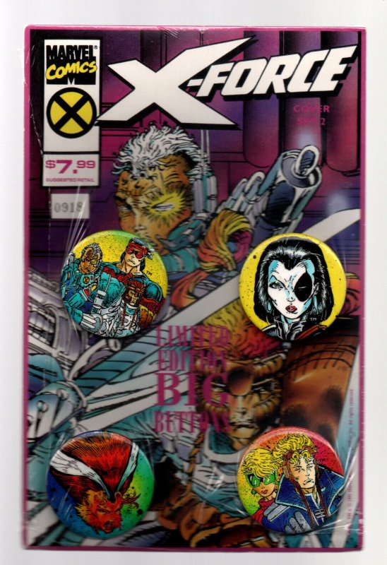 X-Force Limited Edition Big Button Set -Sealed- Domino - Cable - Boom ...