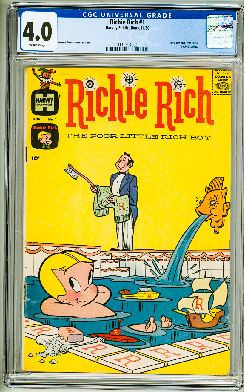 Richie Rich #1 (1960) CGC 4.0! OW Pages! | Comic Books - Silver Age ...